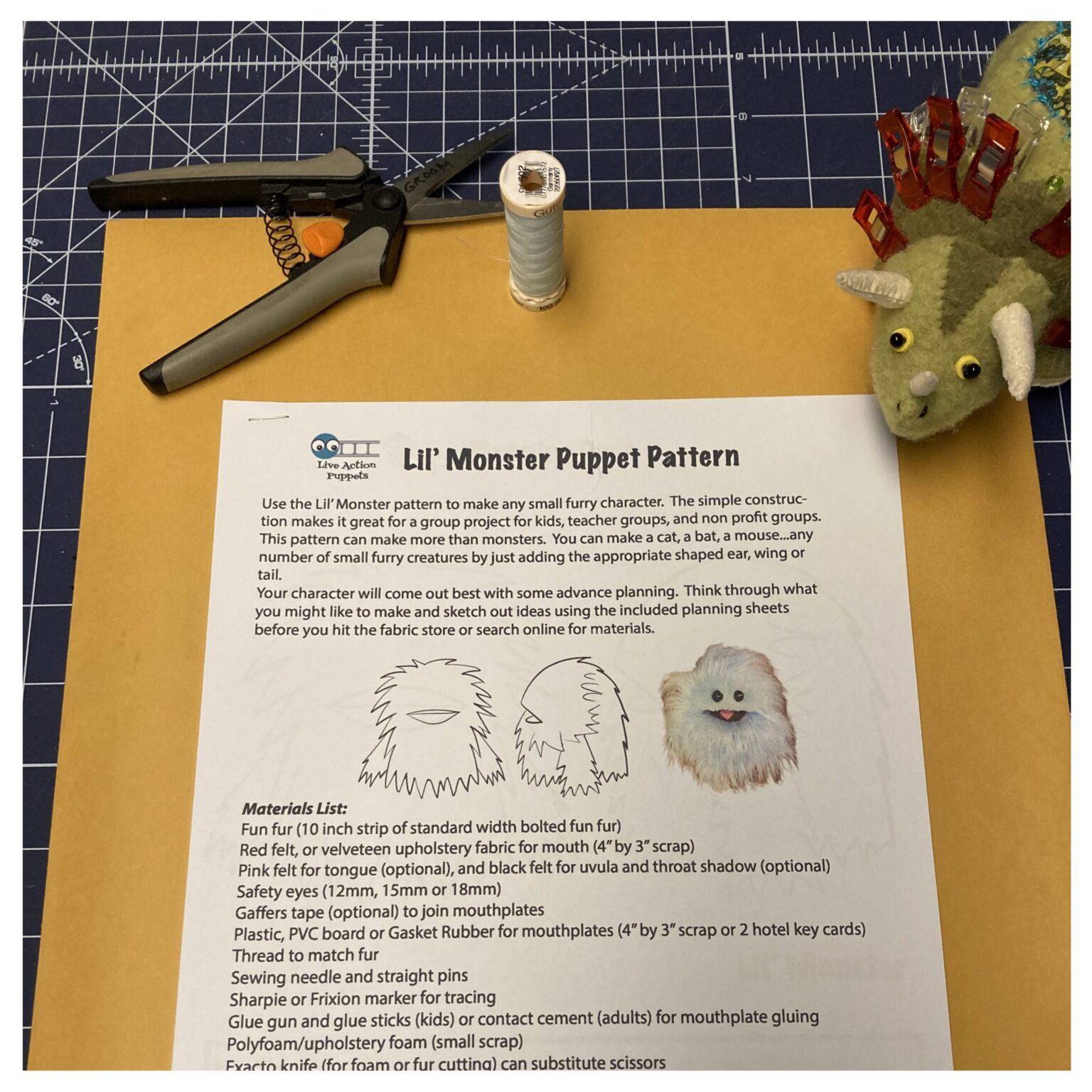 Lil’ Monster Puppet Pattern – Puppet Patterns & Custom Puppets | LA Puppets