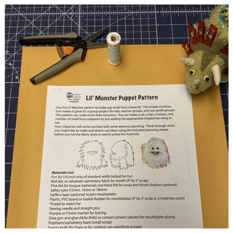 Lil’ Monster Puppet Pattern – Puppet Patterns & Custom Puppets | LA Puppets