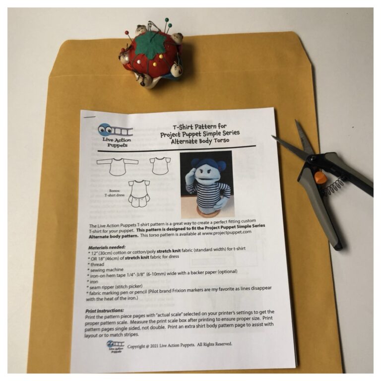 Puppet T-shirt Pattern – Puppet Patterns & Custom Puppets | LA Puppets